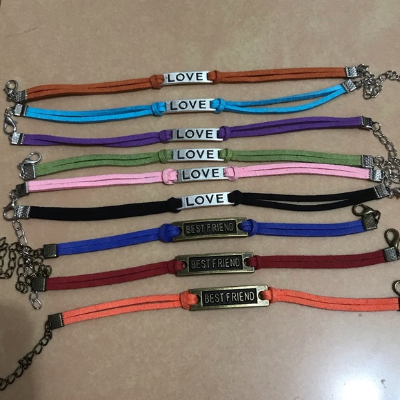 Jewelry | 9 Pieces Love Bestfriend Bracelet Bundle | Poshmark